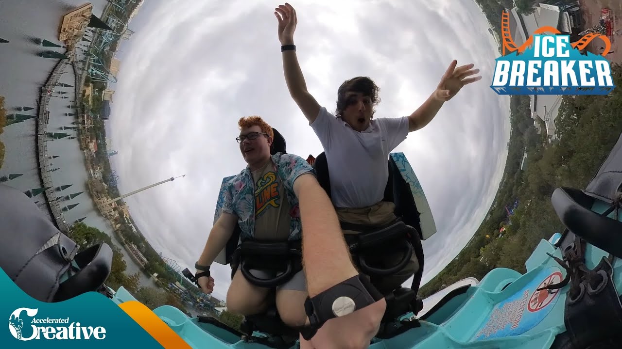 Ice Breaker ridercam on-ride 4K POV - SeaWorld Orlando FL - YouTube