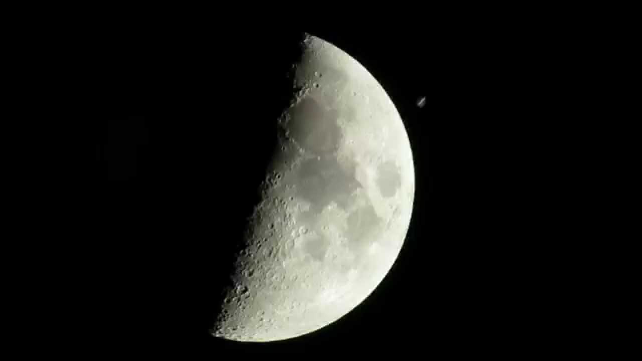 The International Space Station (ISS) crosses (transit) the moon - YouTube