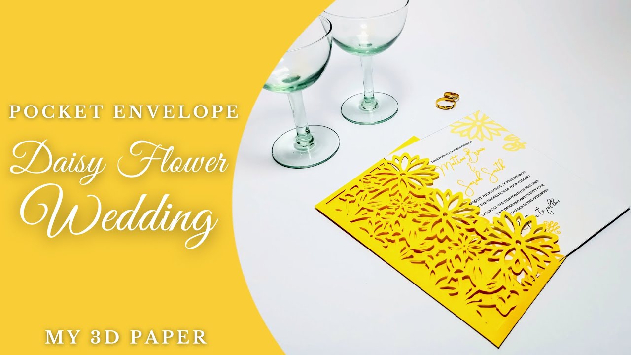 DIY Wedding Invitation Pocket Envelope Card Daisy Flower Wedding | How ...
