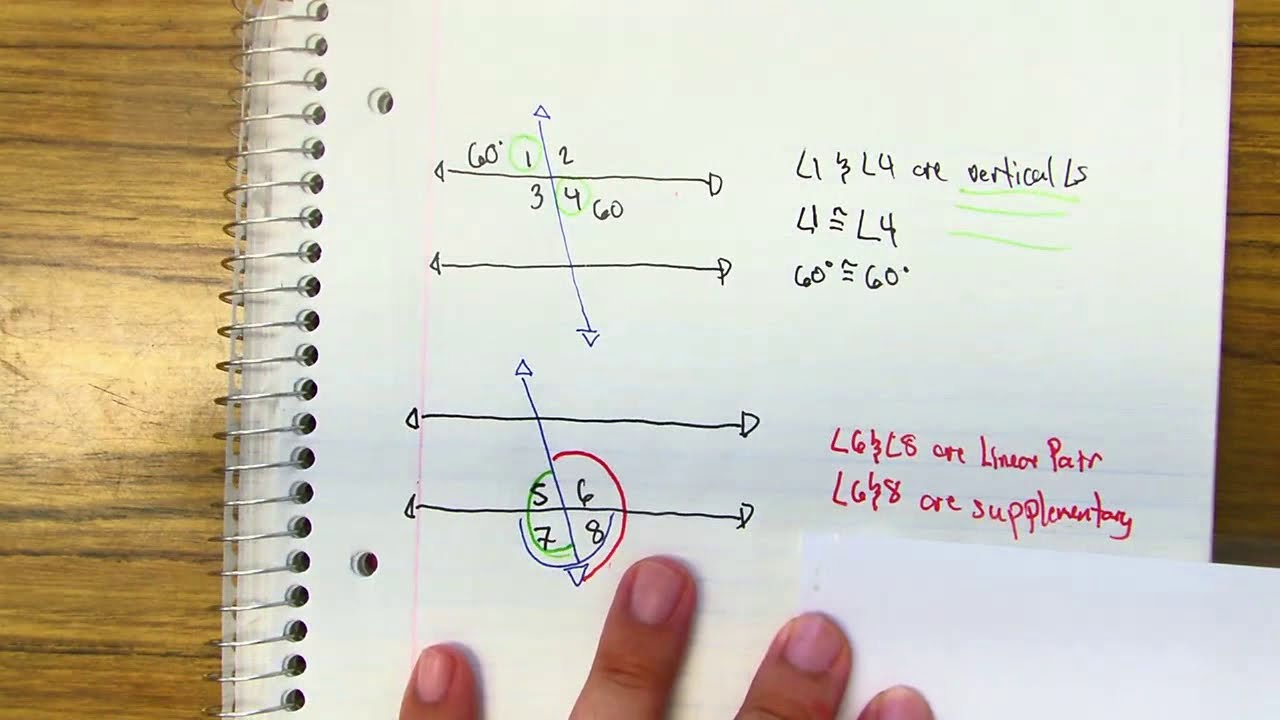 3 2 Parallel Lines with Vertical Angles and Linear Pairs - YouTube