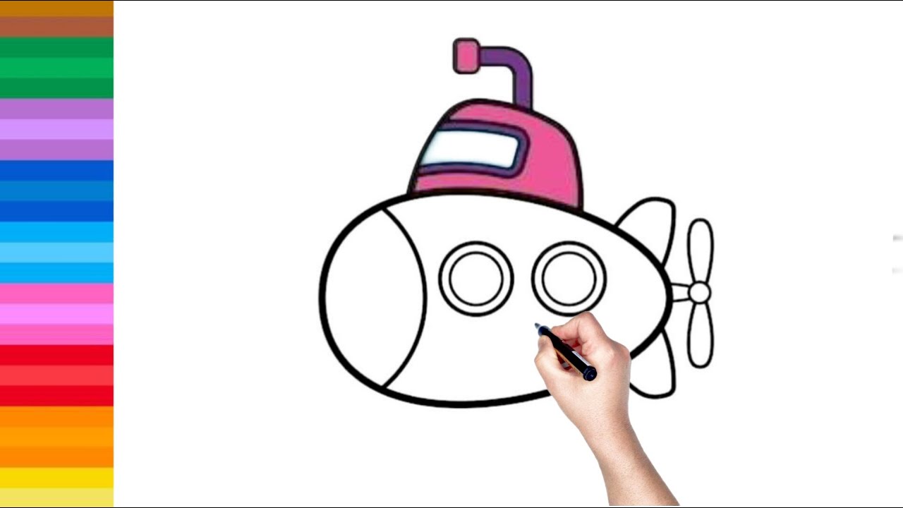 submarine drawing٫ painting, coloring for kids and toddlers🌈🌊 How to ...