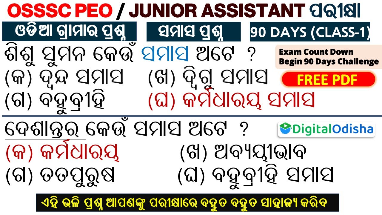 "Master Odia Grammar for OSSSC PEO Exam: Class-1 Tutorial on YouTube ...