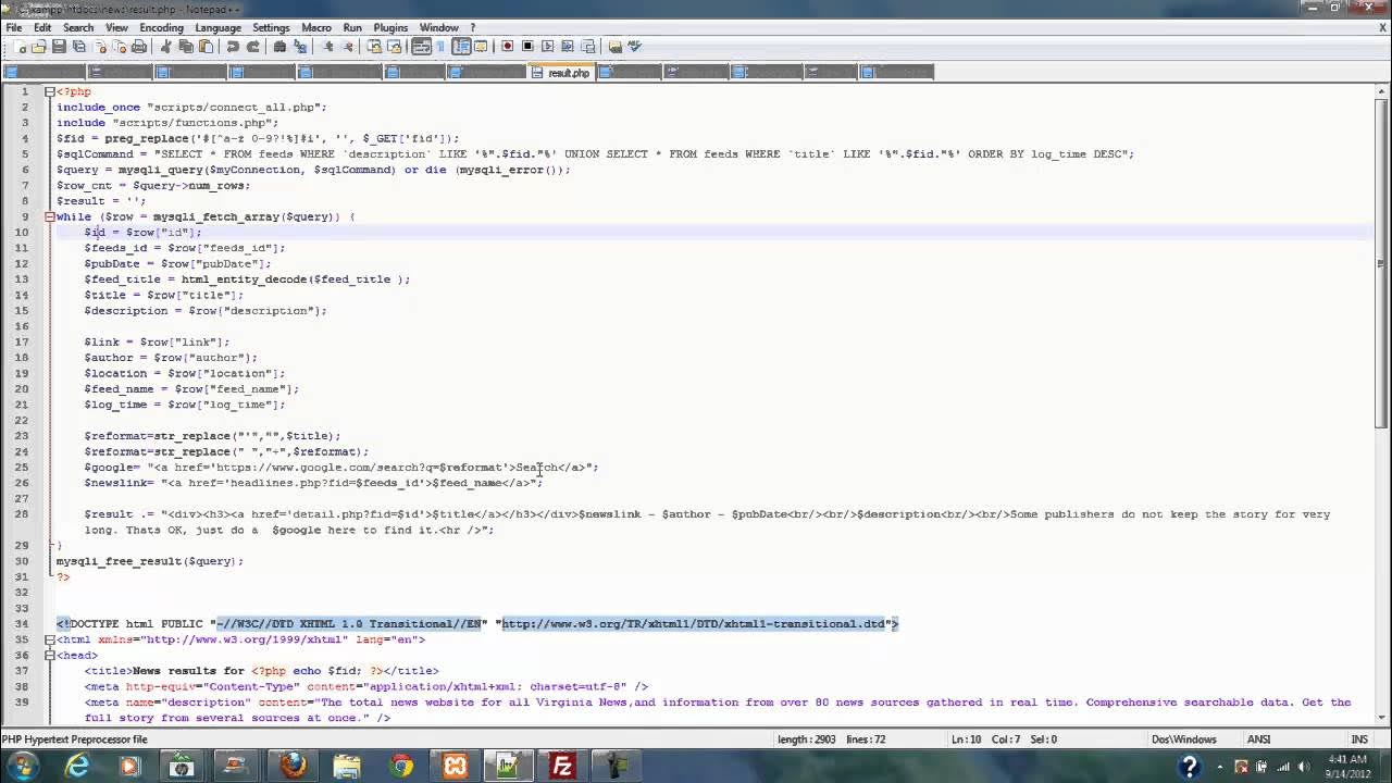 PHP RSS Part 13 Feed Search Engine Script - YouTube