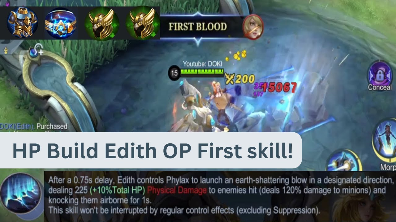 Edith HP Build, First skill burst damage, Full gameplay - YouTube