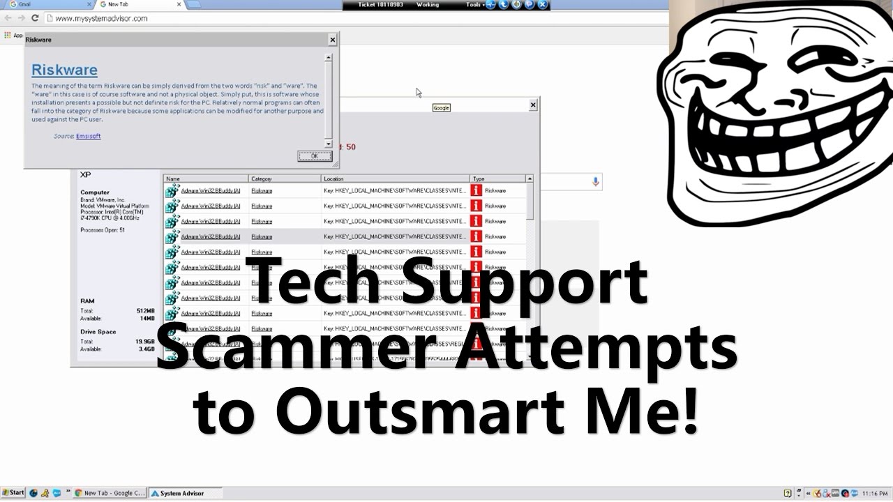 Tech Support Scammer Attempts to Outsmart Me! - YouTube