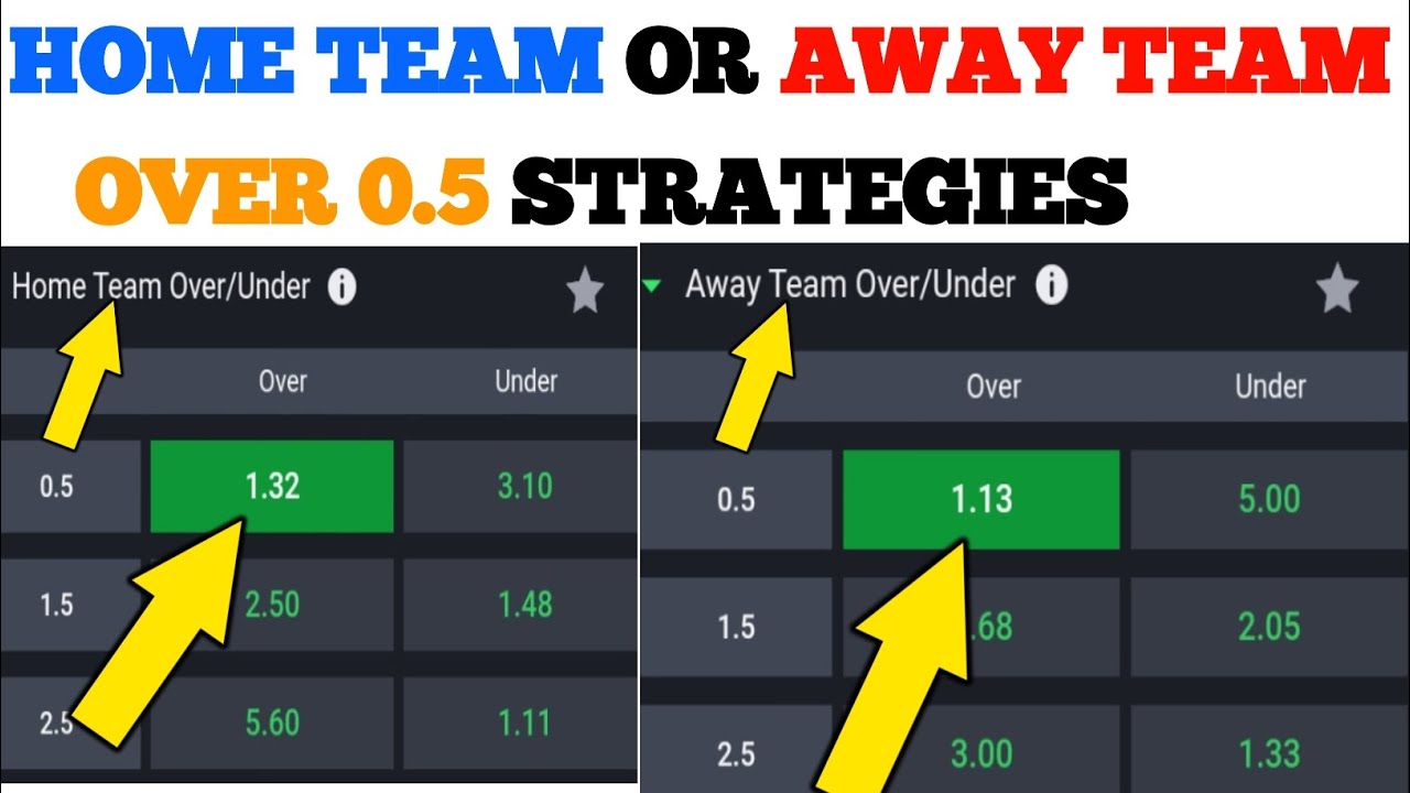 HOME TEAM OR AWAY TEAM OVER 0.5 STRATEGIES 💯 - YouTube