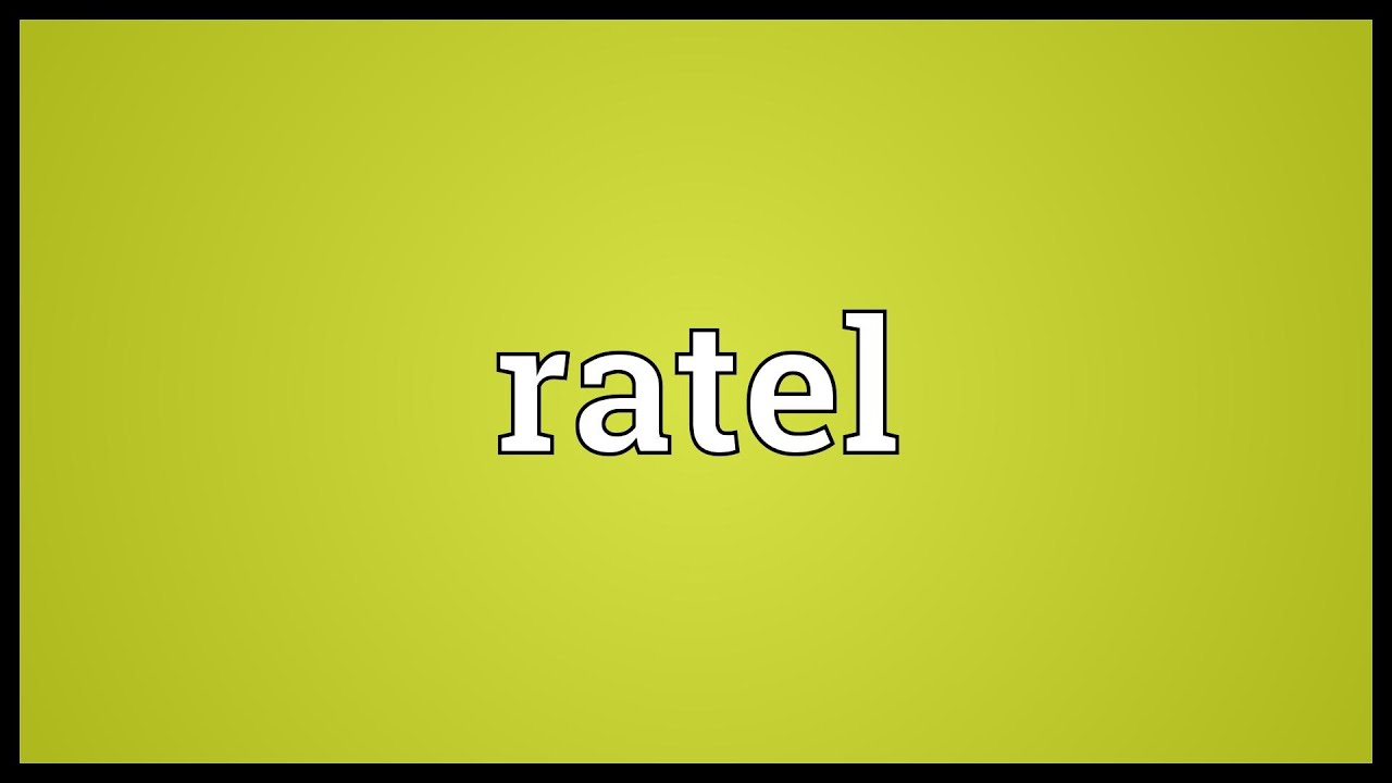 Ratel Meaning - YouTube