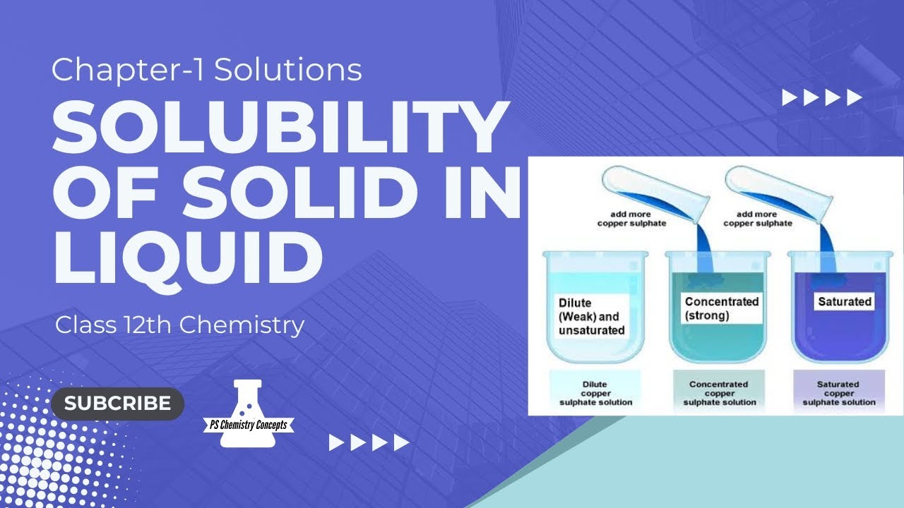 Factors affecting solubility of solid in liquid solution ||class 12 ...