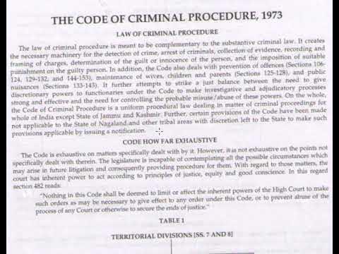 CRIMINAL PROCEDURAL CODE 1973 INTRODUCTION - YouTube