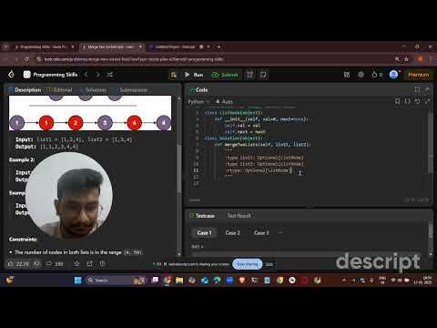 LeetCode Day 07: Merge Two Sorted Lists , 100 day python learning Series , LeetCode python - YouTube