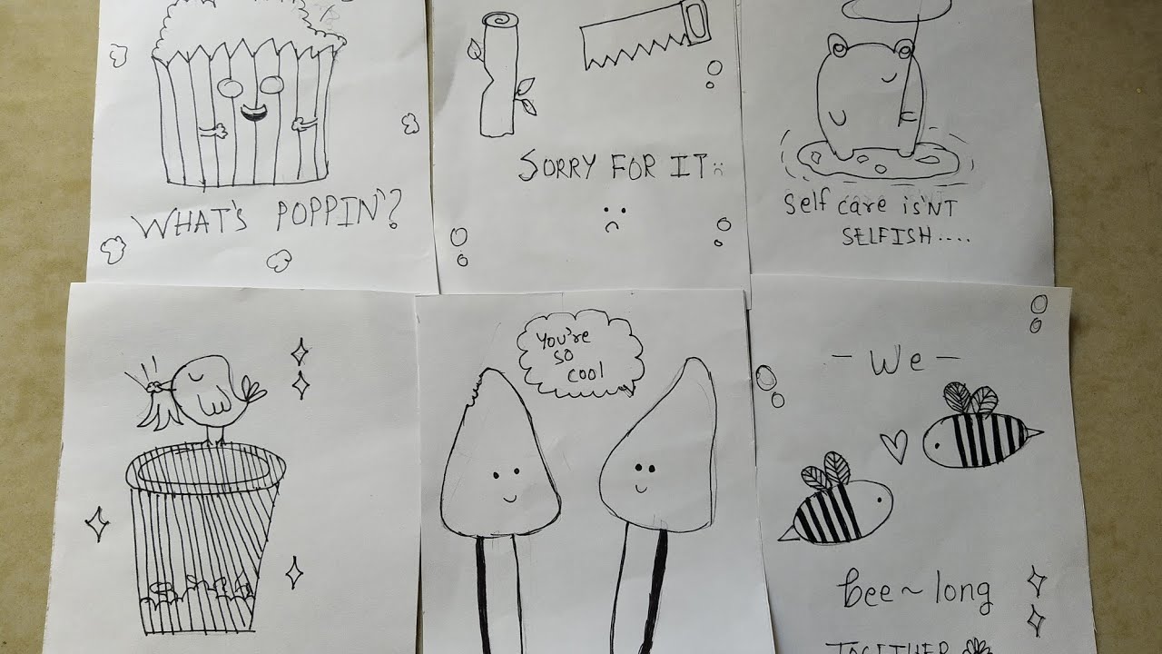Doodle puns | super easy 6 puns | #arttheatre #puns - YouTube