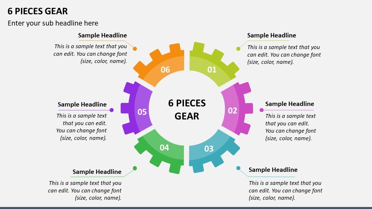 6 Pieces Gear Animated PowerPoint Slides - YouTube