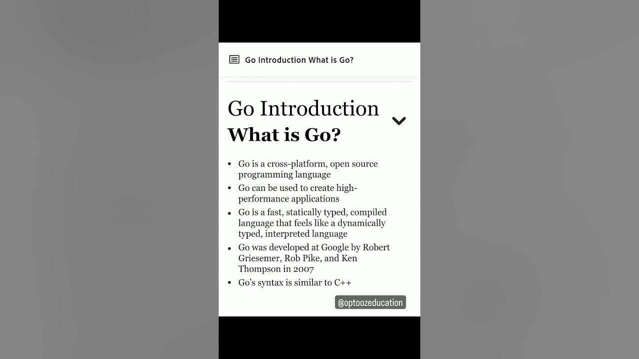Go Introduction Golang Golanguage Golangdeveloper Coding Programming Youtube