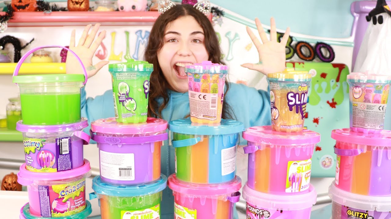MIXING ALL MY GIANT BUCKETS OF STORE BOUGHT SLIME! Slimeatory #478 ...