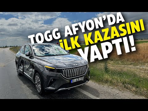 Yerli otomobil TOGG Afyon'da ilk kazasını yaptı!