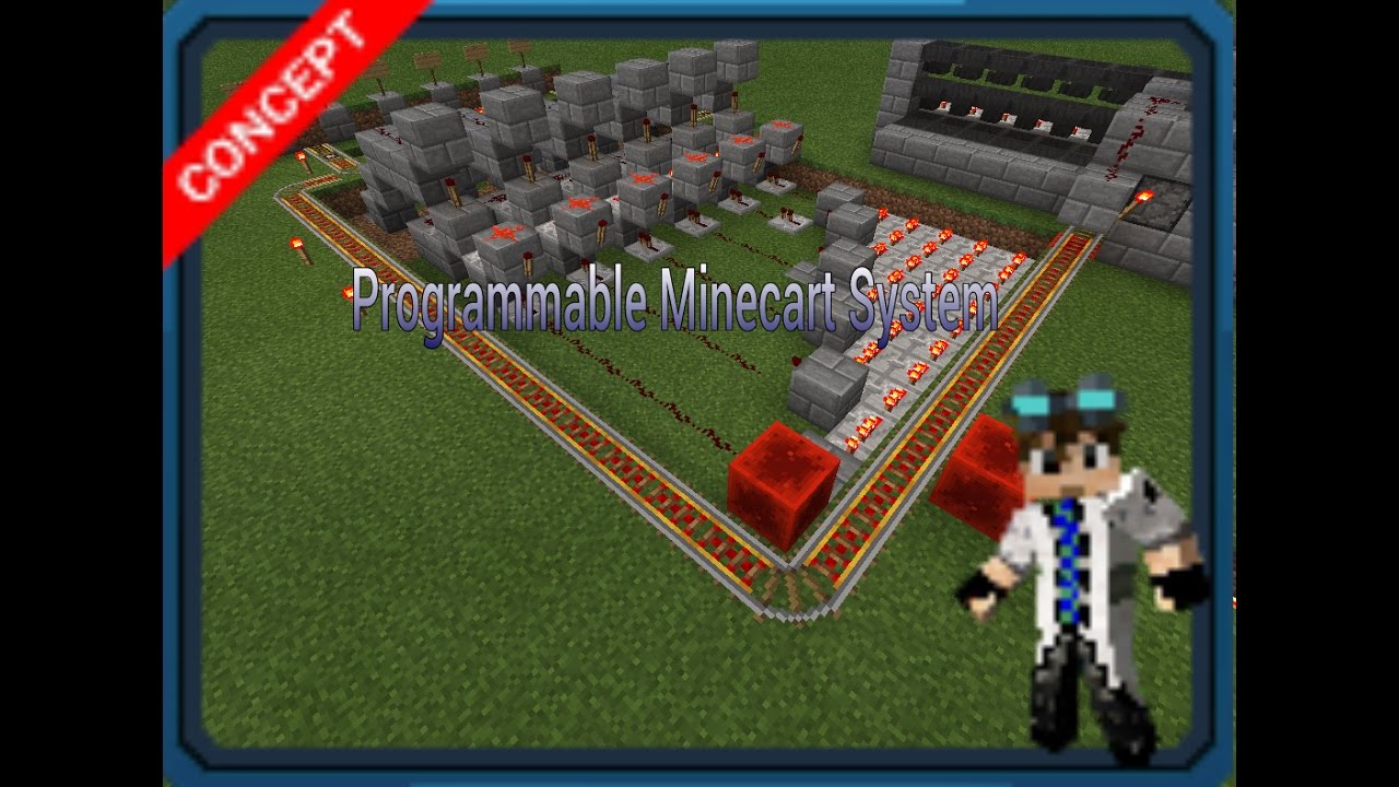 Minecraft Concept: Programmable Minecart System - YouTube