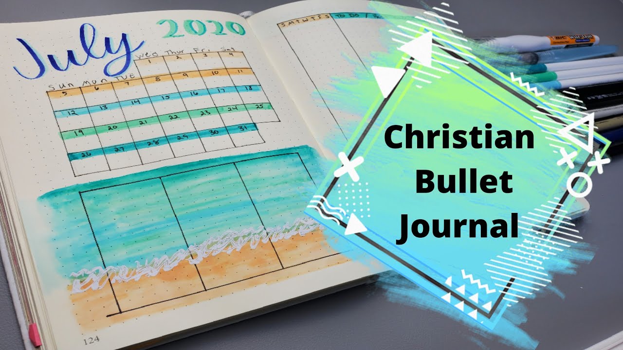 July Christian Bullet Journal Setup | Beach Theme - YouTube