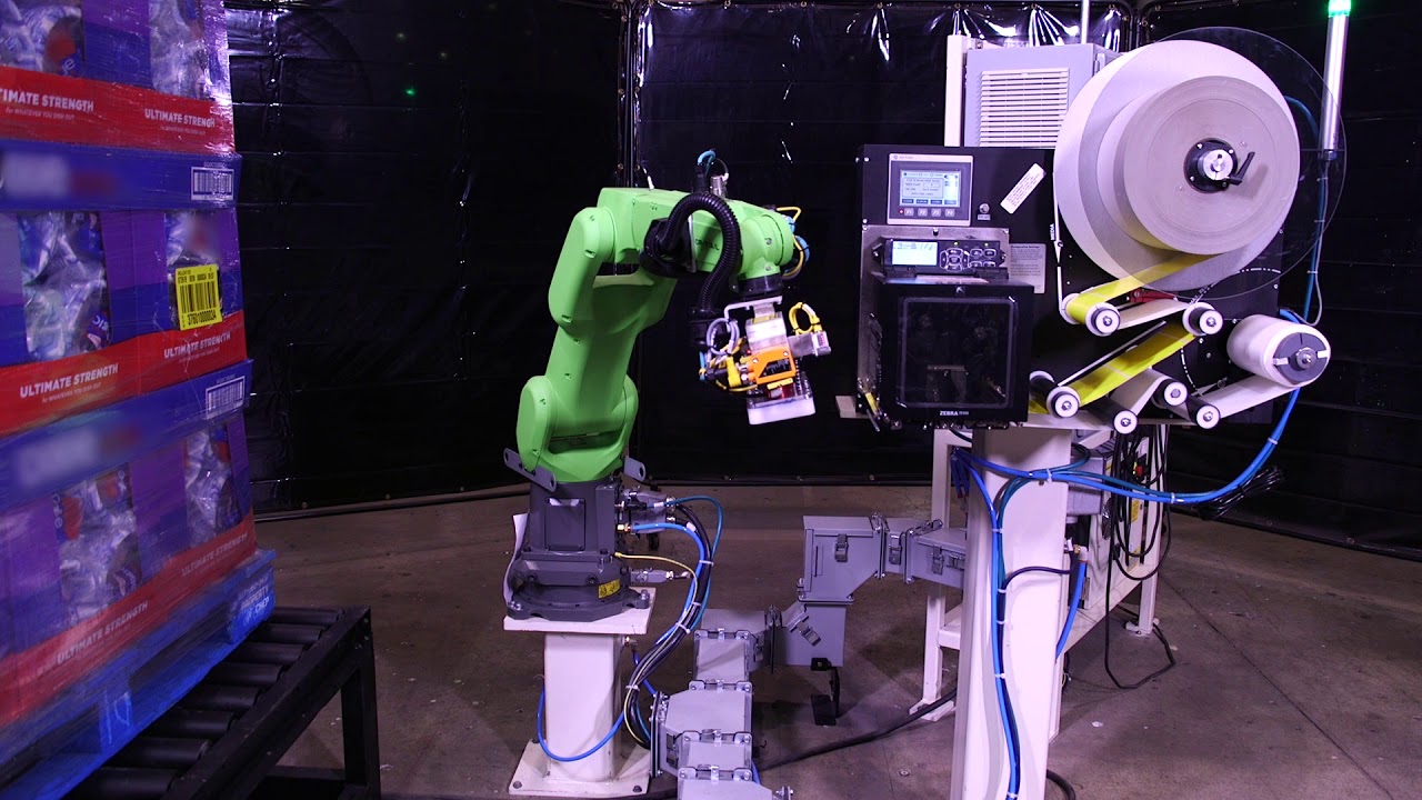 KRLV1 Collaborative Robotic Labeler With Vision Verification - YouTube