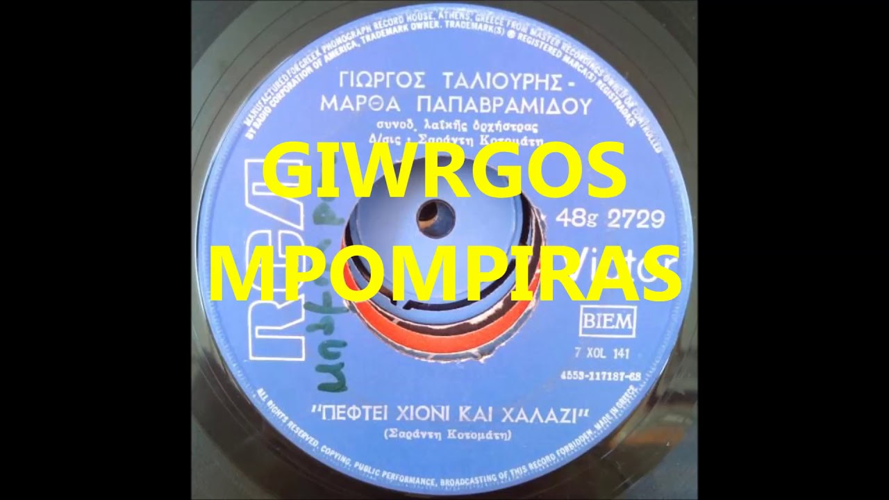 ΤΑΛΙΟΥΡΗΣ ΓΙΩΡΓΟΣ - ΠΕΦΤΕΙ ΧΙΟΝΙ ΚΑΙ ΧΑΛΑΖΙ (μέ ΜΑΡΘΑ ΠΑΠΑΒΡΑΜΙΔΟΥ ...