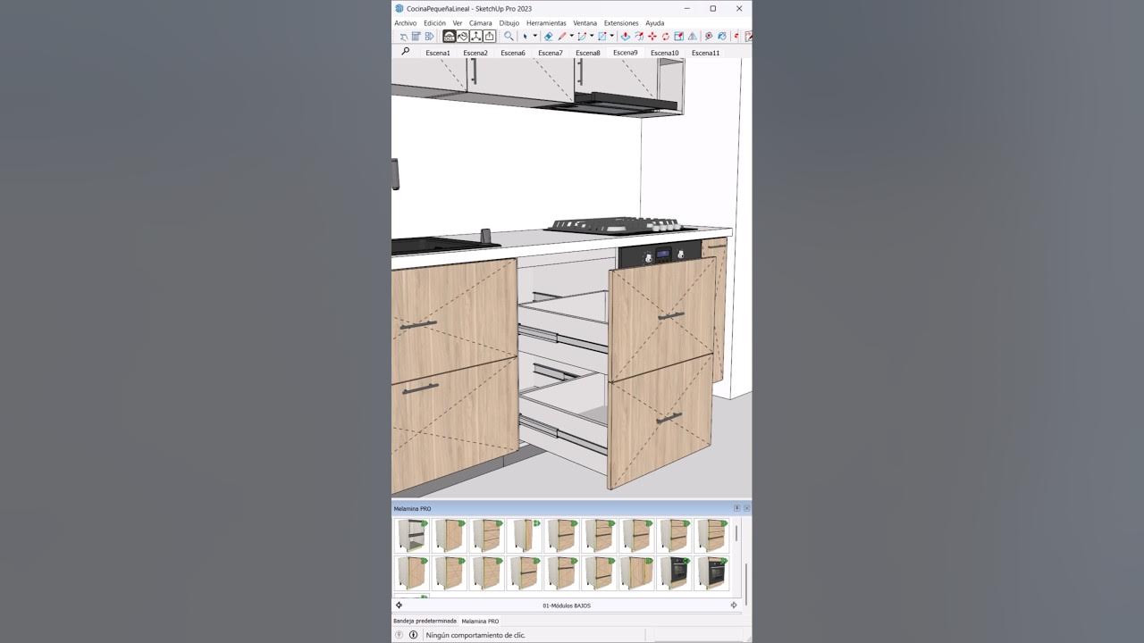 Diseña cocinas con SketchUp - Fondos de cajones - YouTube