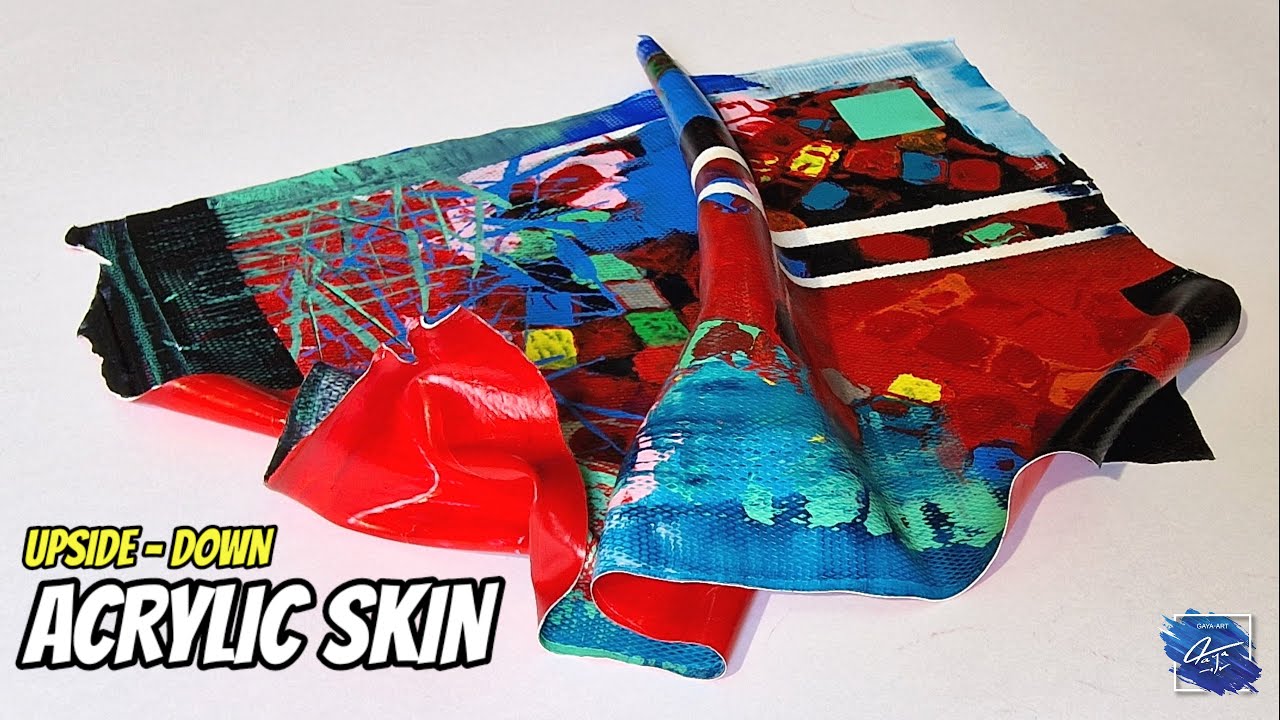 How to Create ACRYLIC Paint SKIN / Abstract Painting Technique ...
