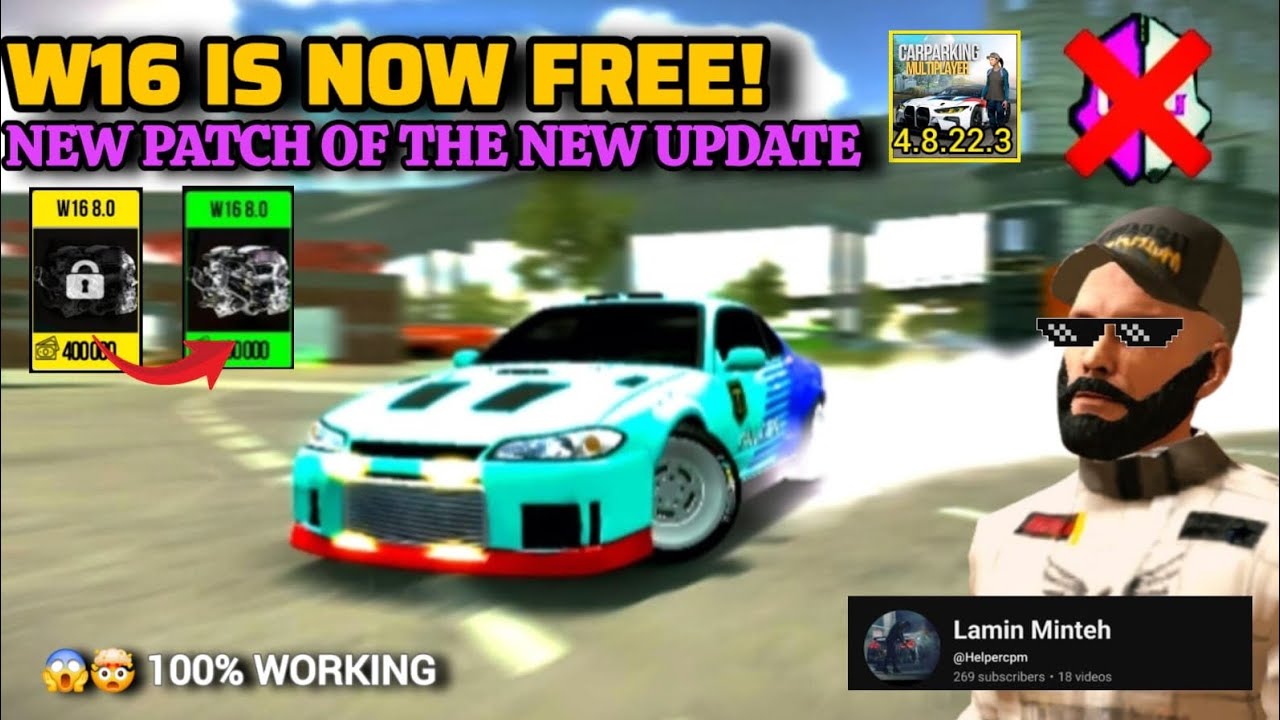 TUTORIAL HOW TO GET W16 ENGINE FOR FREE IN CAR PARKING MULTIPLAYER ...