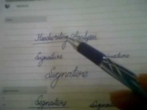 handwriting analysis the signature - YouTube