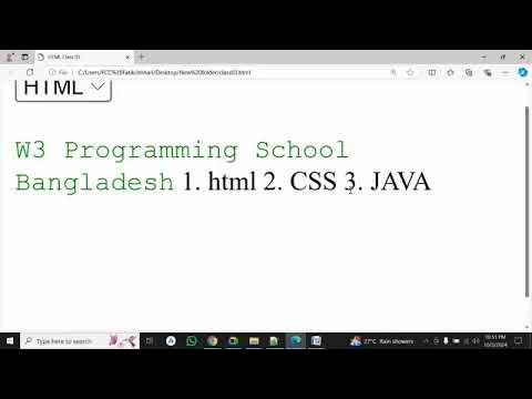 Batch 010, HTML Class 03. Topic- Attribute. W3 Programming School Bangladesh - YouTube