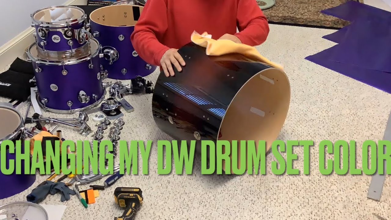 Changing the color of my DW drum set - YouTube