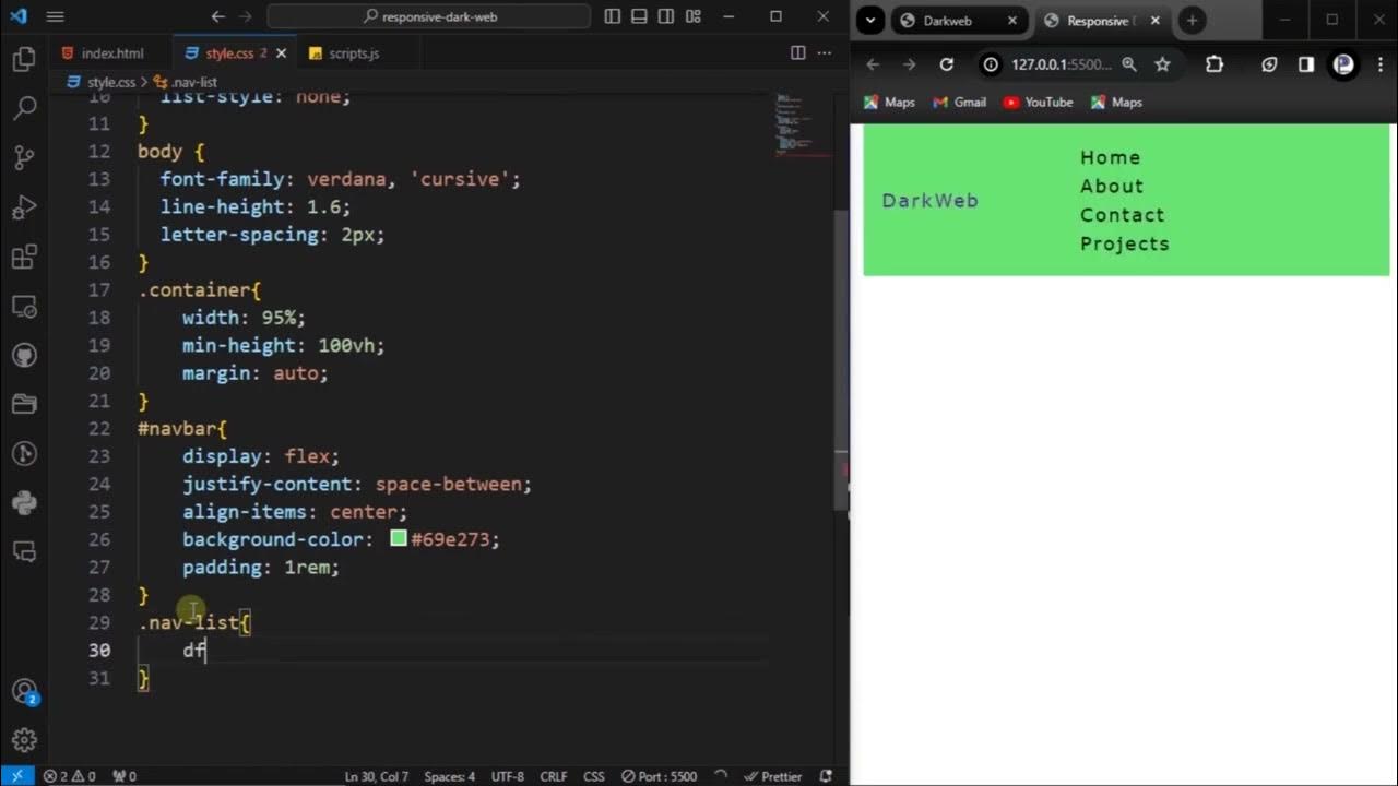 How To Create Modern Responsive Navigation Bar with HTML CSS & JAVASCRIPT | Dark/Light Switch ...