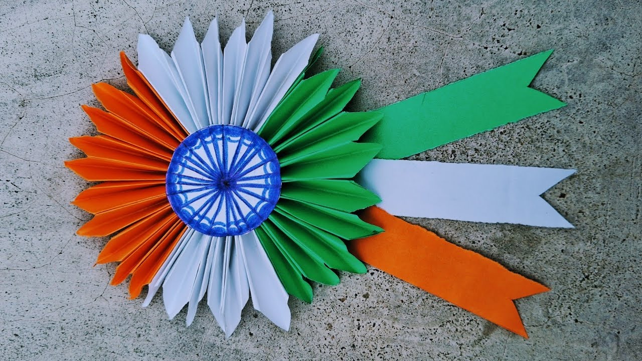 How to make paper batch for Republic day🇮🇳|Diy republic day 🇮🇳batch ...
