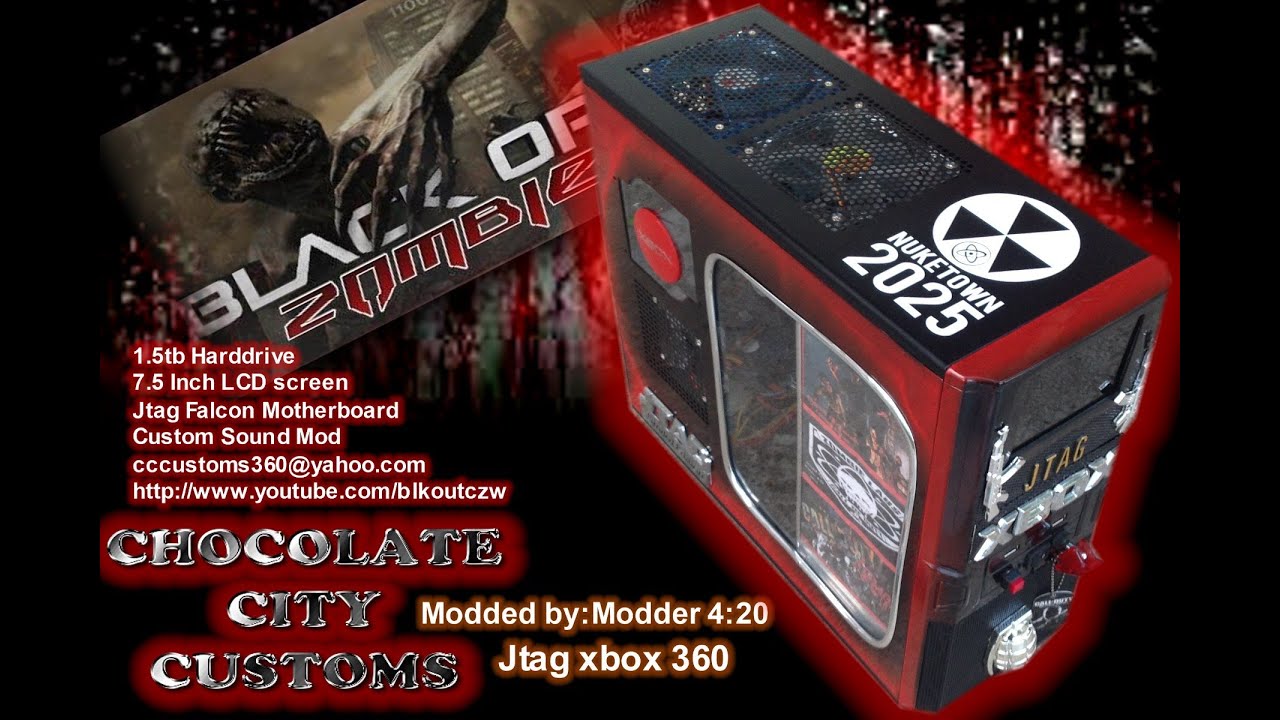 BLACK OPS ZOMBIES CASE MOD XBOX360 DEMO - YouTube