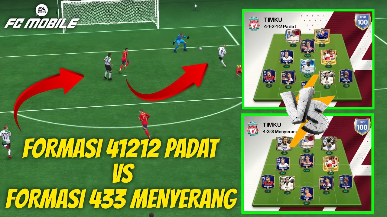 FORMASI 41212 PADAT VS FORMASI 433 MENYERANG FC MOBILE - YouTube