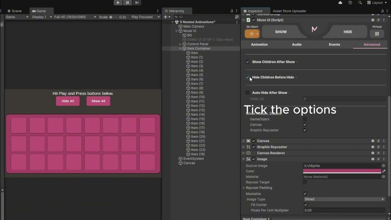 Muse UI - Nested Animation Demo [Unity Asset Store] - YouTube