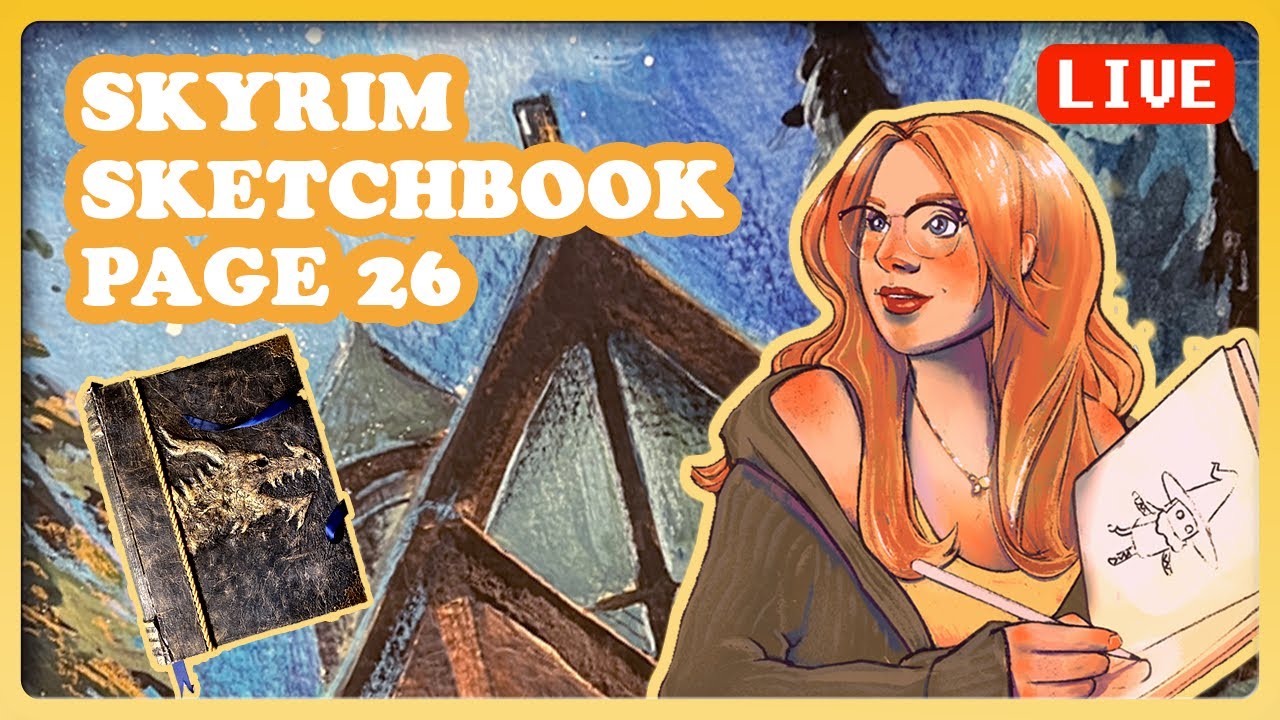 Skyrim Sketchbook Traditional Gouache Fantasy Fan Art! - YouTube