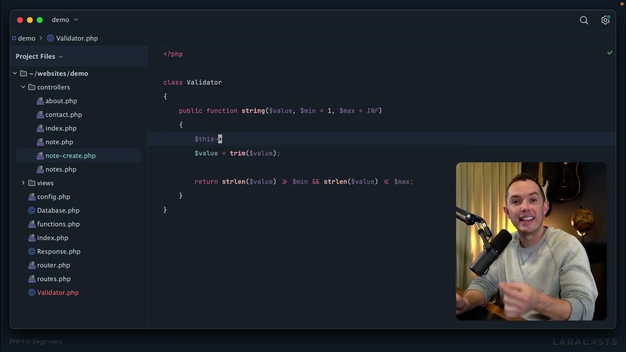 Php For Beginners Ep 28 Extract A Simple Validation Class Youtube