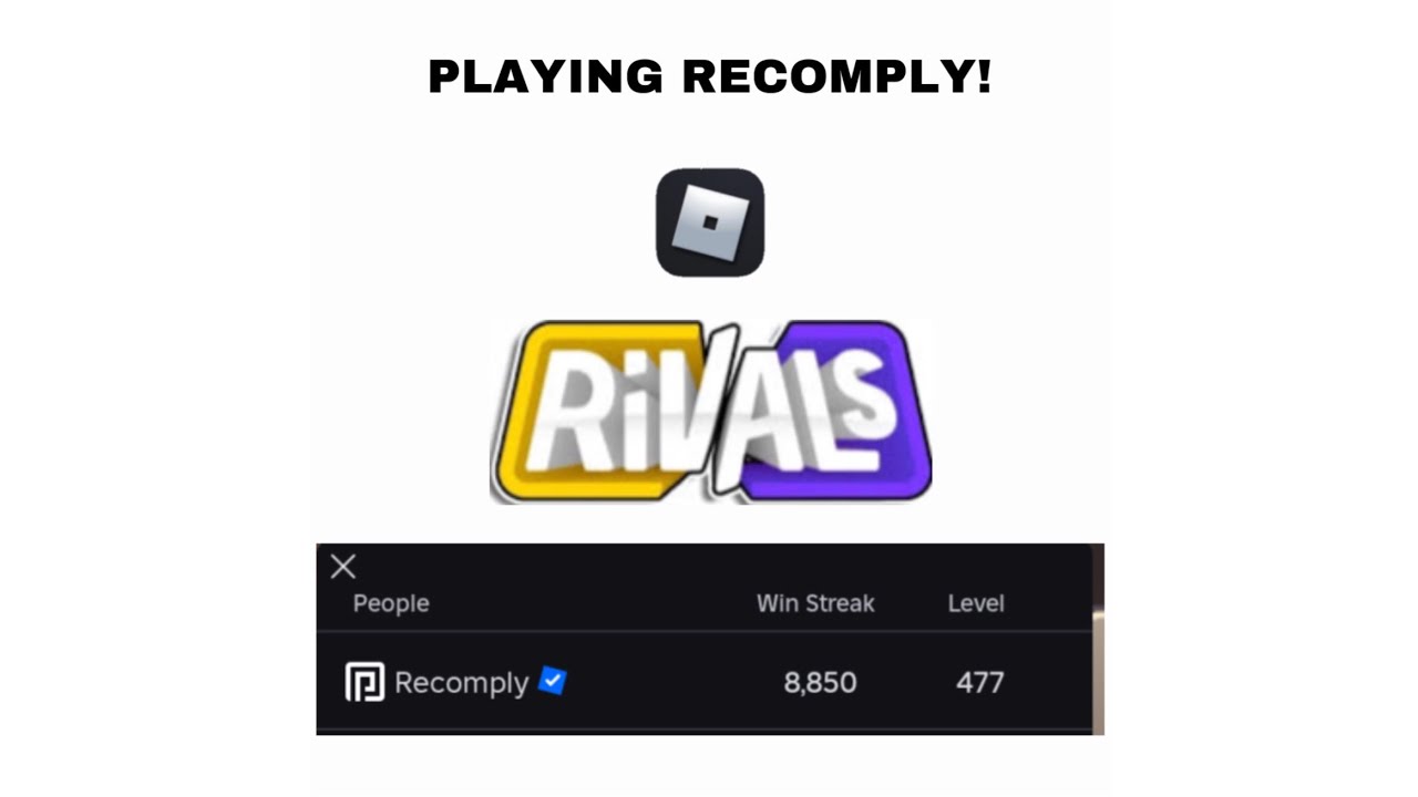 Playing RECOMPLY in ROBLOX RIVALS - YouTube
