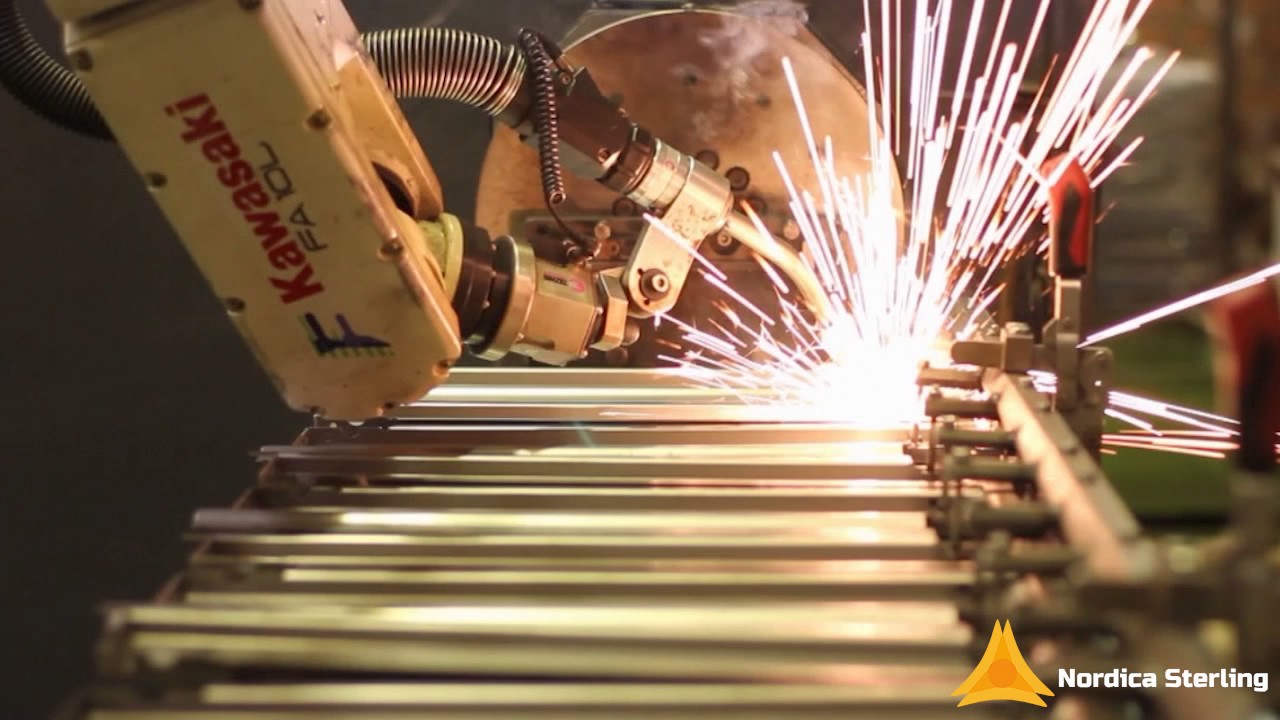 Robotic welding of racks and shelves - YouTube