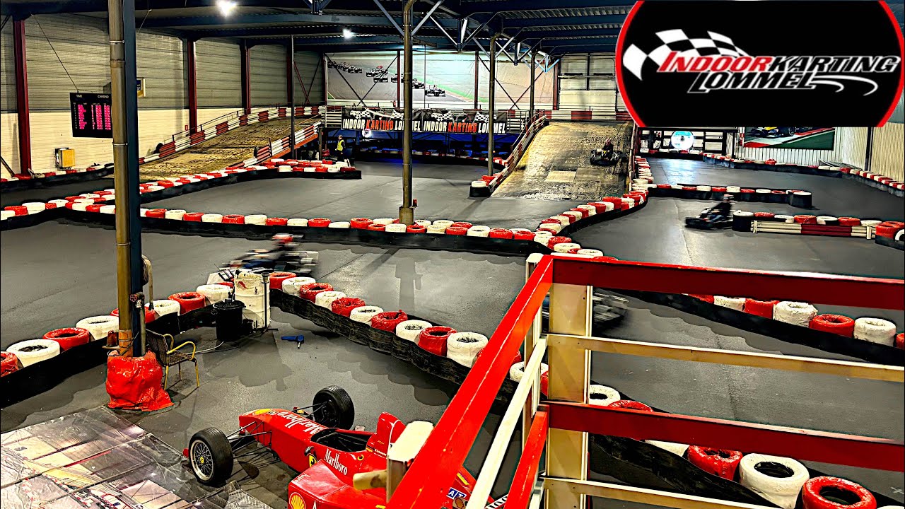A day at Indoor Karting Lommel, Belgium. 500 meter track with fly-over ...