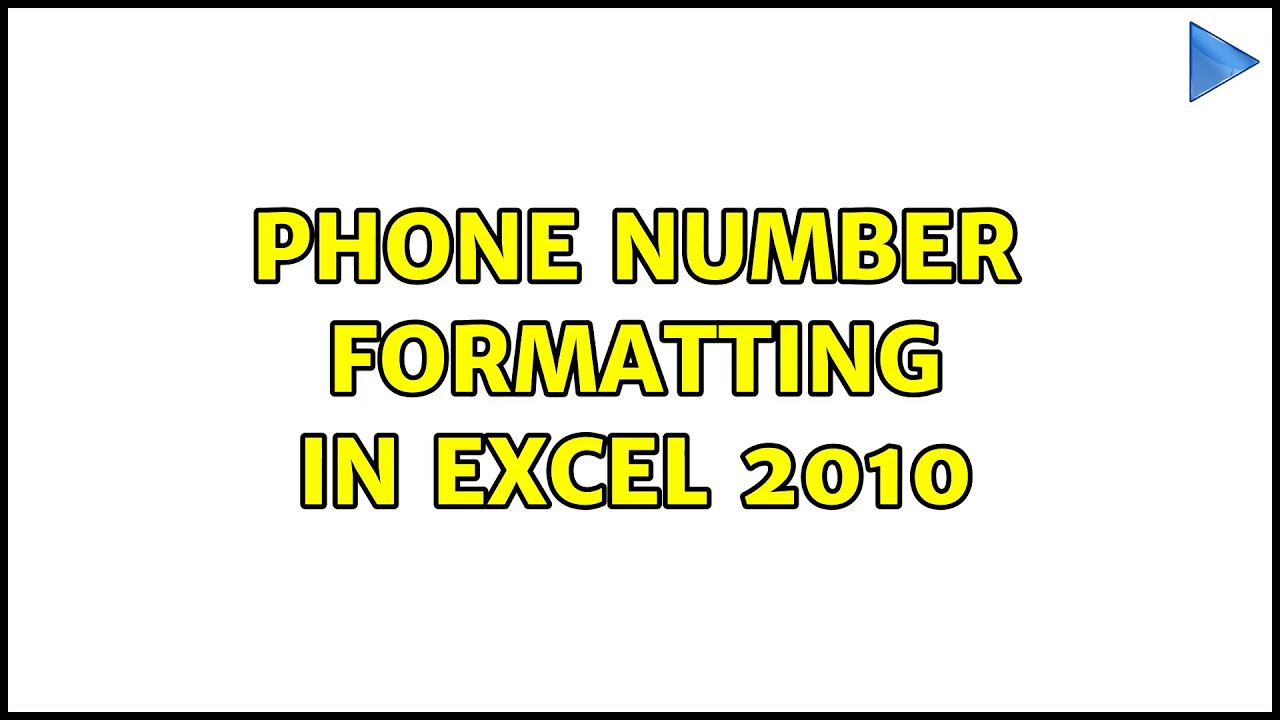 Phone Number Formatting In Excel 2010 YouTube phone-number-formatting-in-excel-2010-youtube