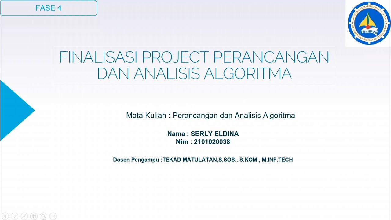 FINALISASI PROJECT PERANCANGAN DAN ANALISIS ALGORITMA - YouTube