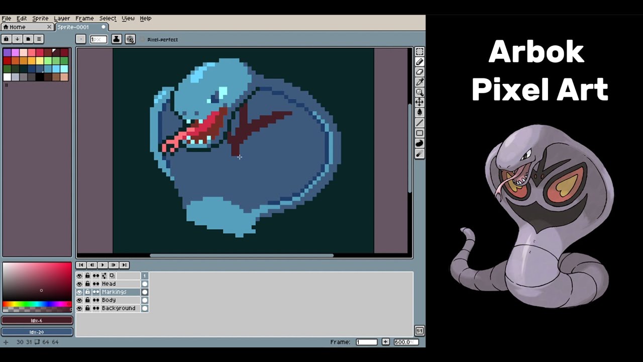 Arbok - Pixel Art Timelapse 004 - YouTube