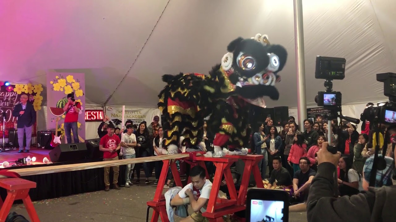 Lion dance bench/beam routine | Tết 2018 - YouTube