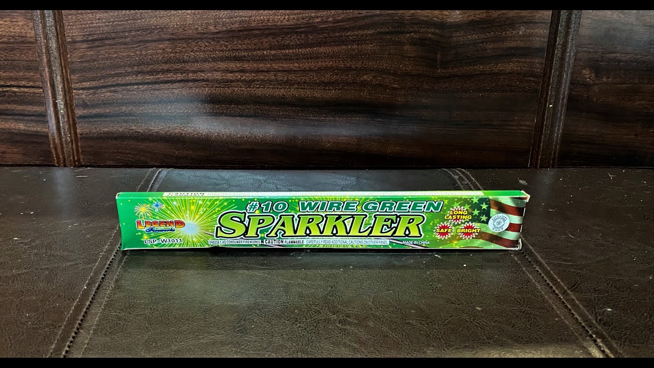 Legend Fireworks - #10 Green Wire Sparklers - YouTube