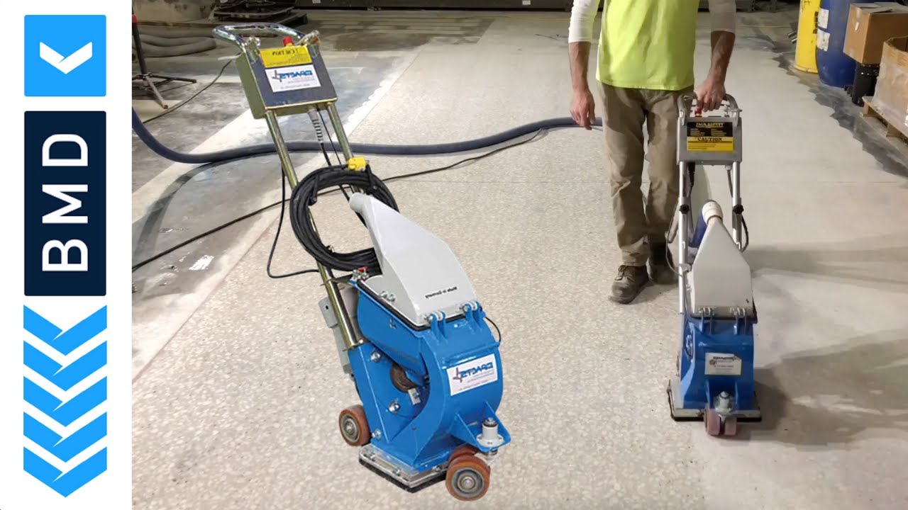 Shot Blasting to Clean a Concrete Surface - YouTube