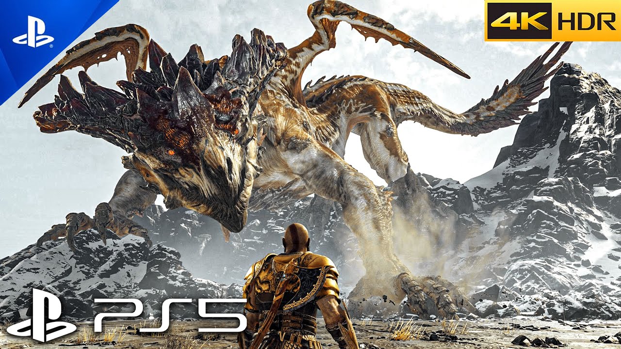 (PS5) GOD OF WAR - Kratos vs Dragon | ULTRA Realistic Graphics Gameplay ...