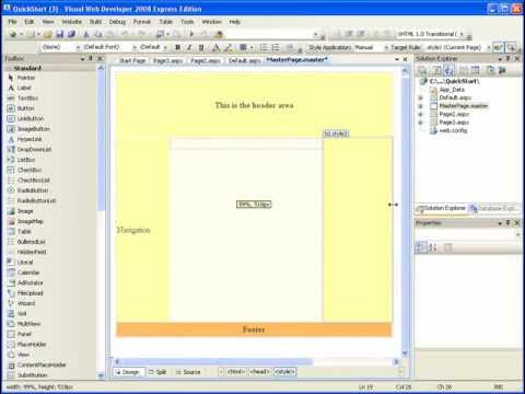 Adding css style to ASP.NET master page - YouTube