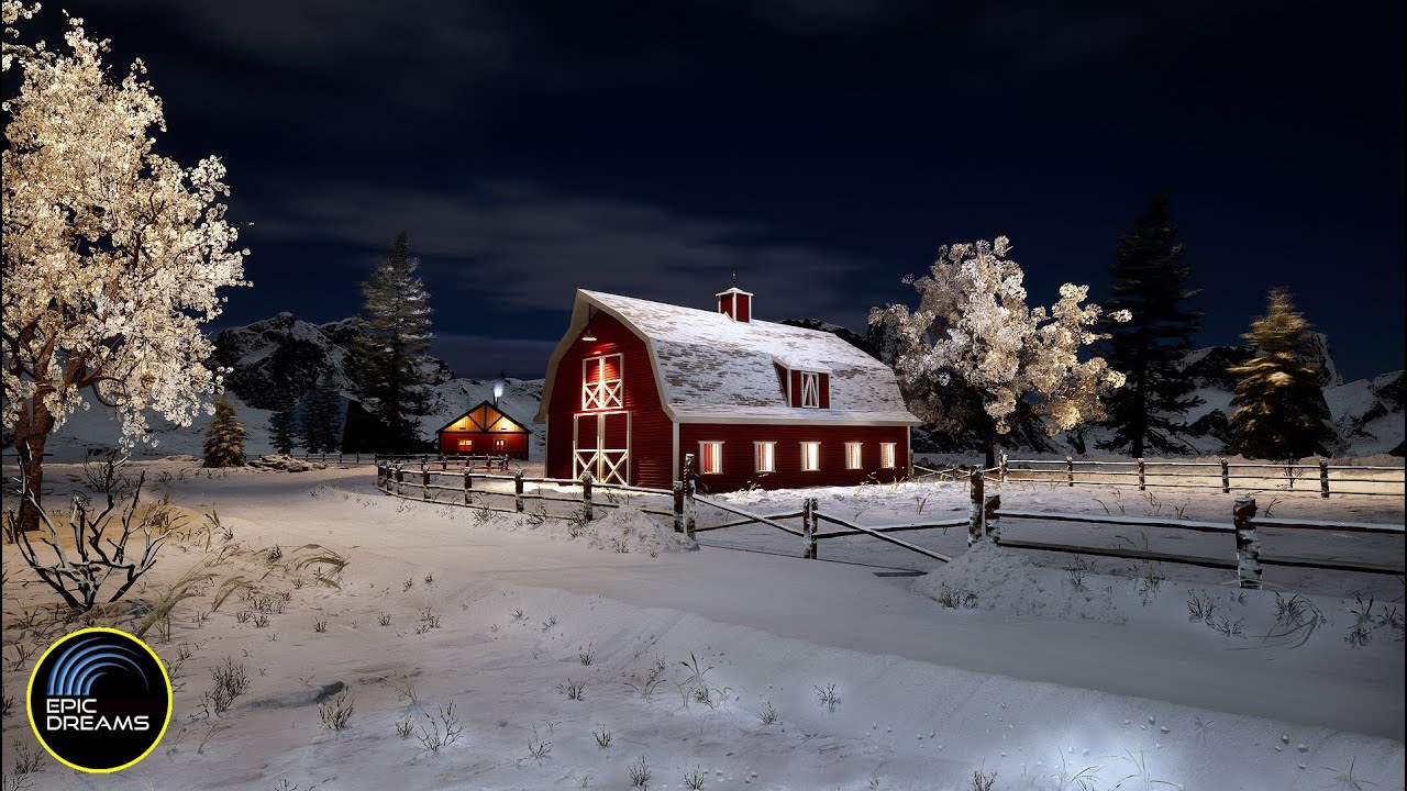 The Red Barn, Howling Winds, Snow Ambience, Deep Sleep, ASMR, Relaxing ...