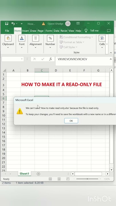 Read only file #excel #readonly #exceltips #exceltricks #microsoft #office - YouTube