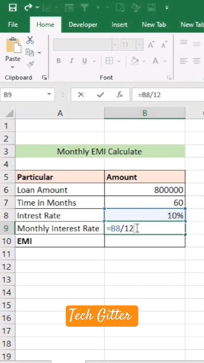 EMI Calculate In Excel #excelshortcuts - YouTube